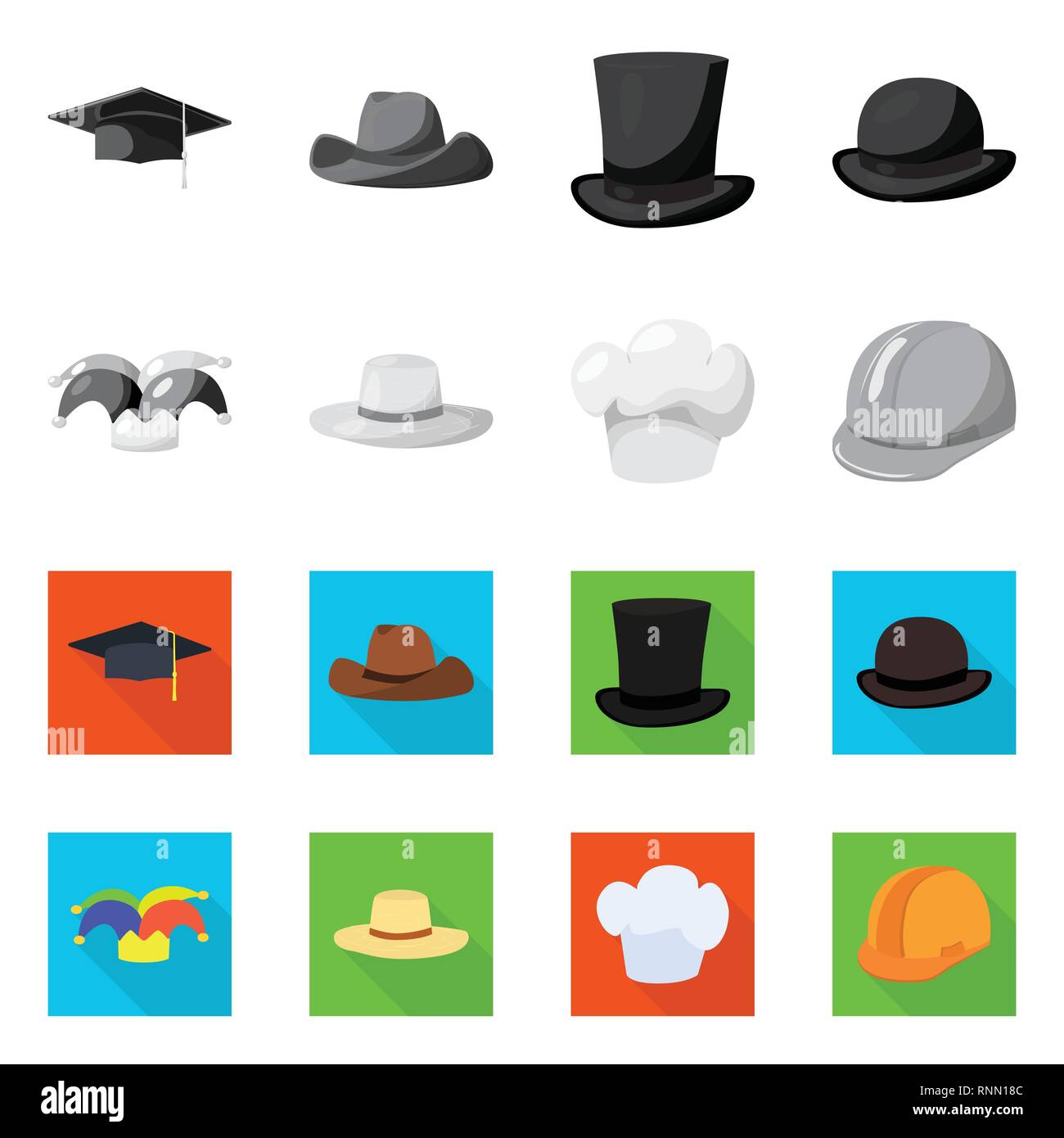Isolated object of clothing and cap icon. Set of clothing and beret ...