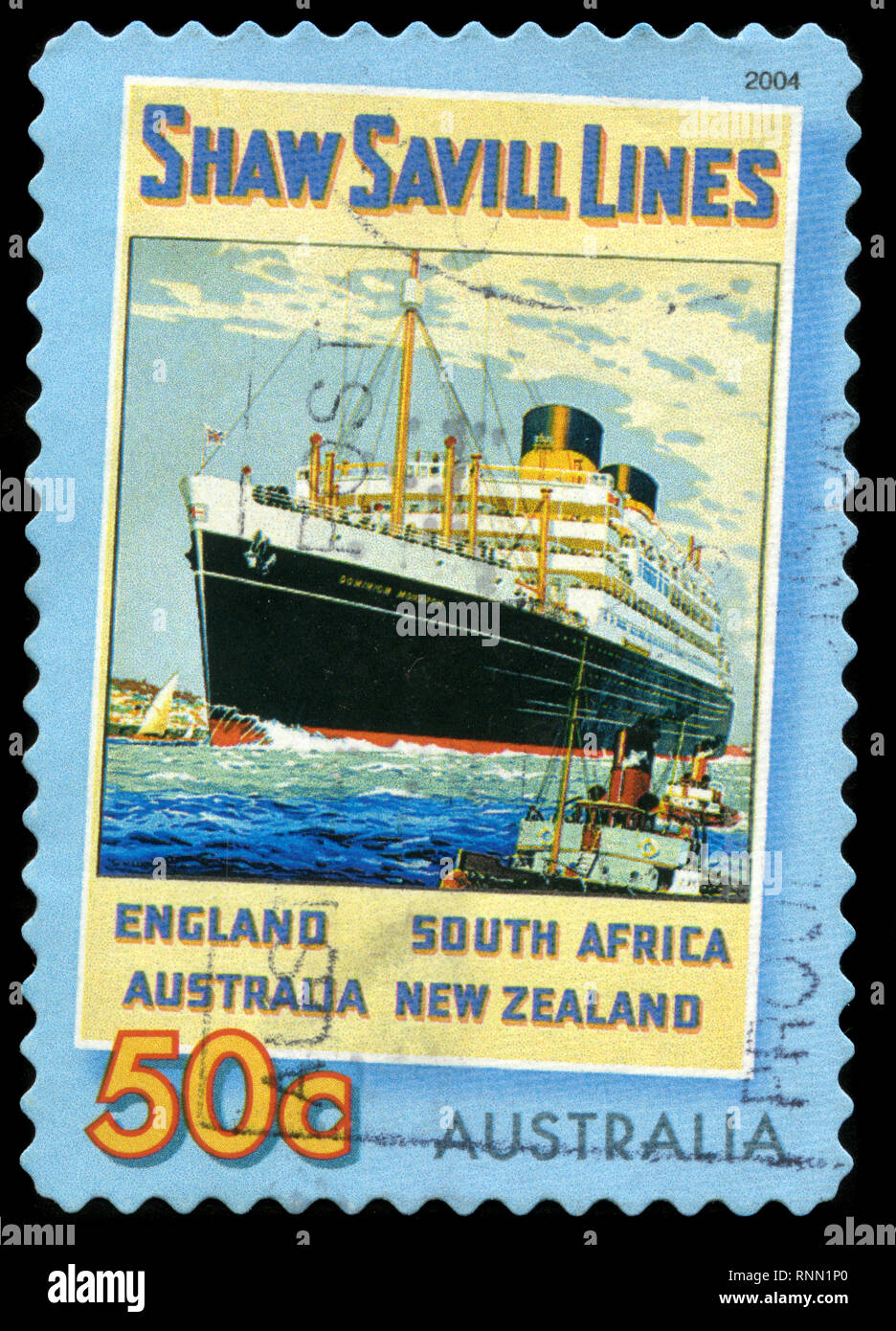 Postage stamp from Australia in the Ocean Liners series issued in 2004 ...