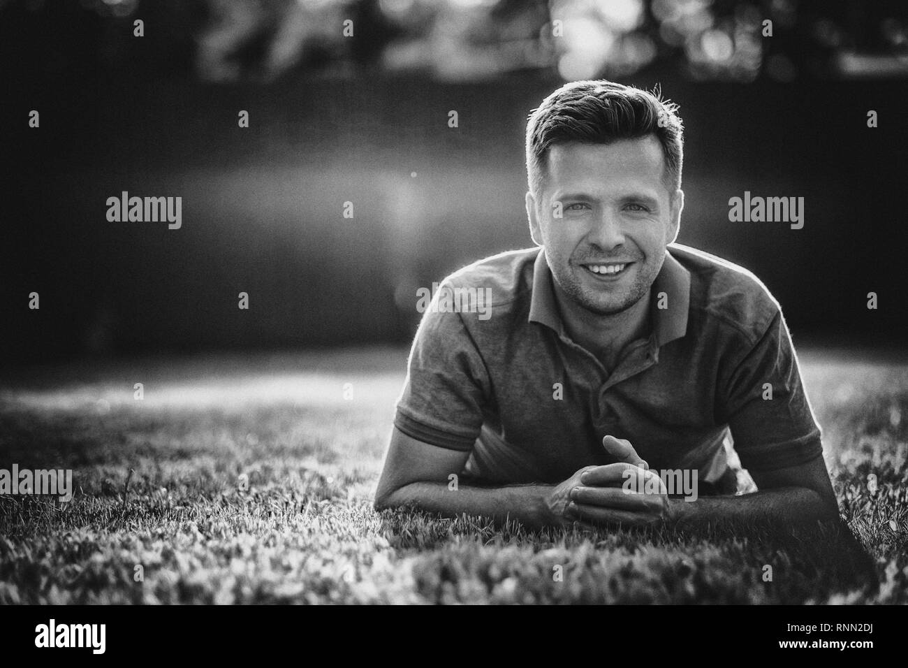 Photo cute young man Black and White Stock Photos & Images - Alamy