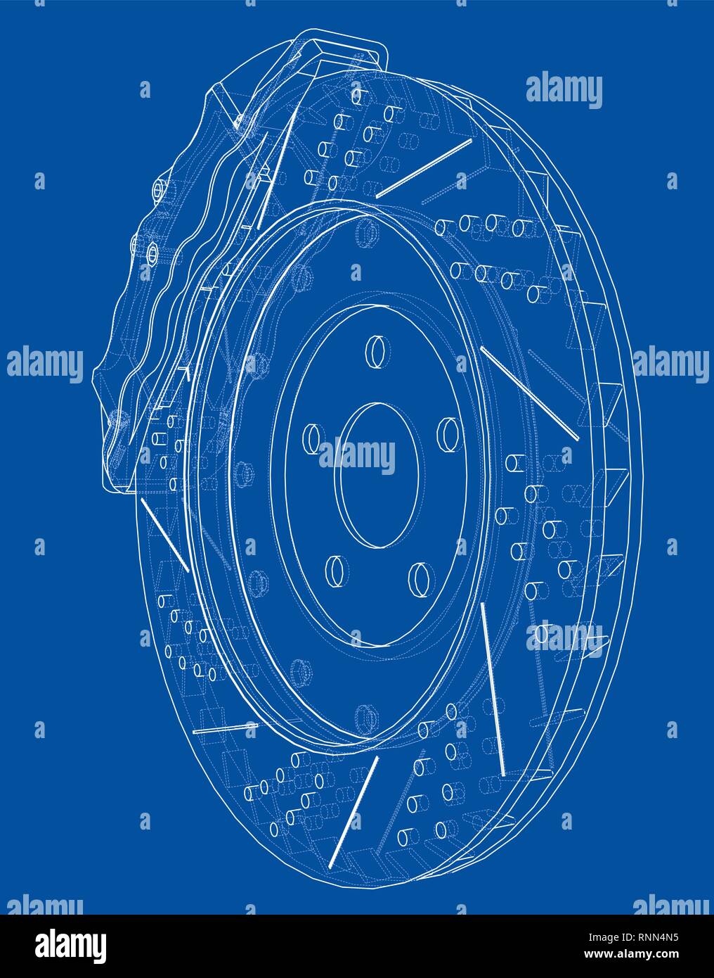 Brake disc outline. Vector rendering of 3d Stock Vector Image & Art - Alamy