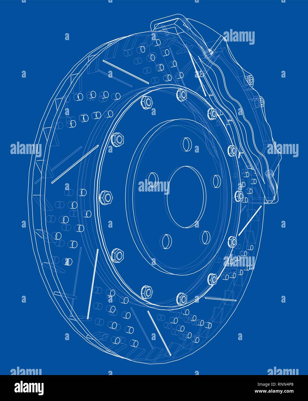 Brake disc outline. Vector rendering of 3d Stock Vector Image & Art - Alamy