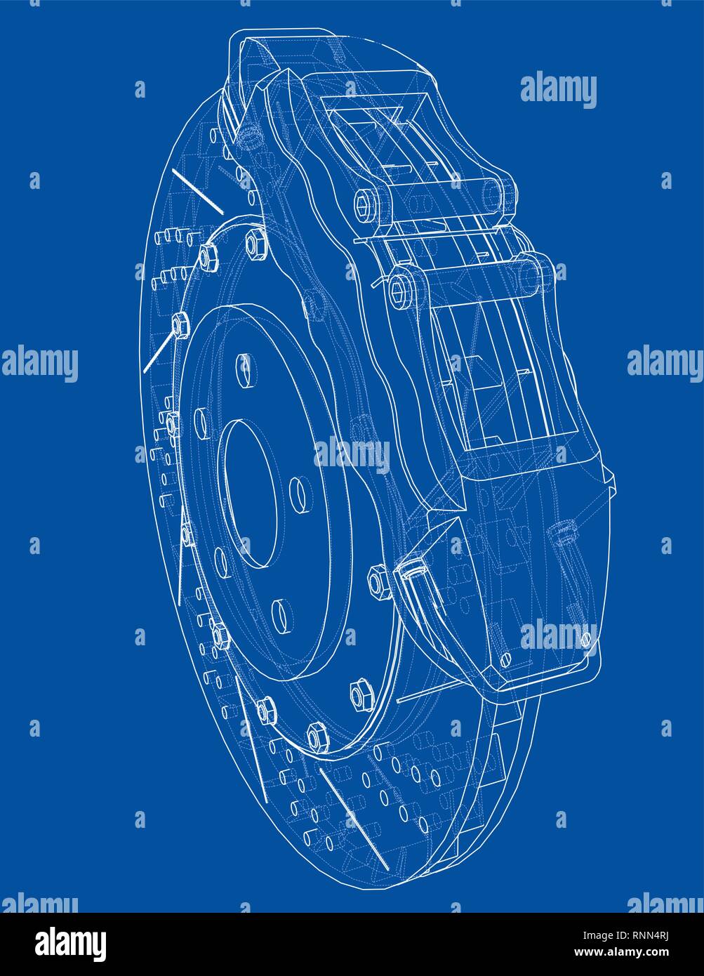 Brake disc outline. Vector rendering of 3d Stock Vector Image & Art - Alamy