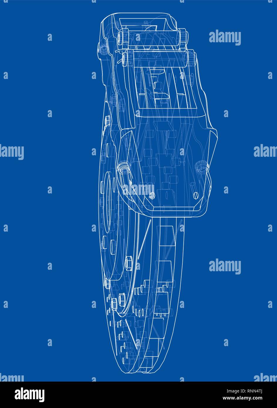 Brake disc outline. Vector rendering of 3d Stock Vector Image & Art - Alamy