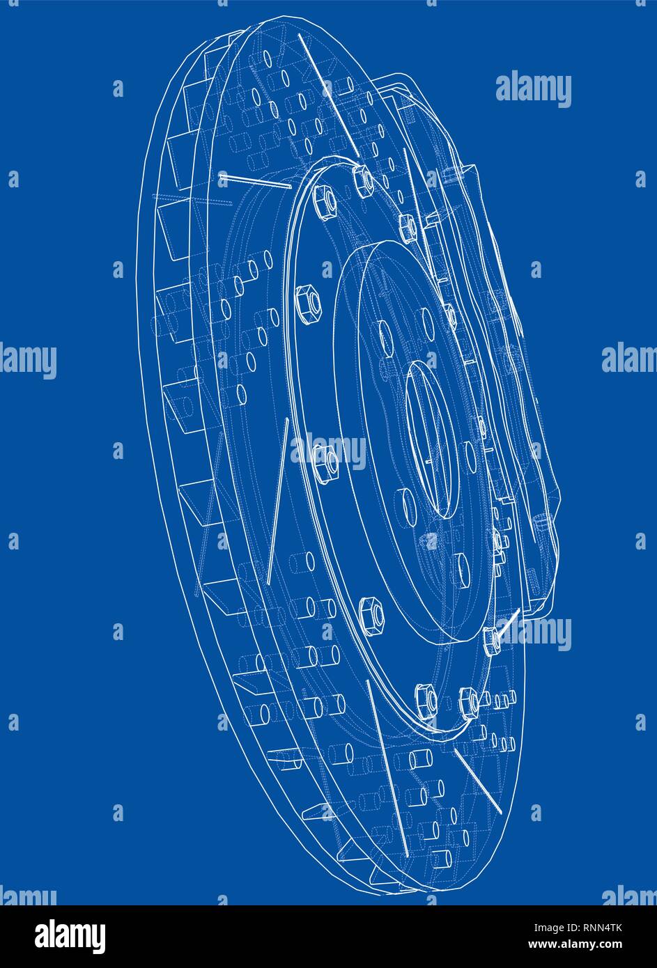 Brake disc outline. Vector rendering of 3d Stock Vector Image & Art - Alamy