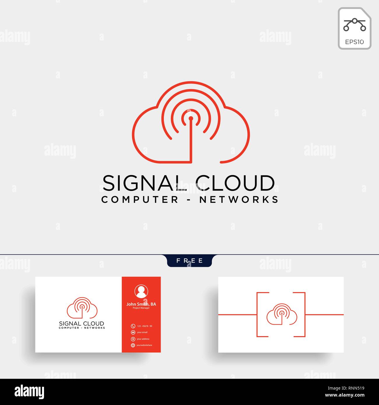 cloud digital technology line logo template vector illustration icon ...