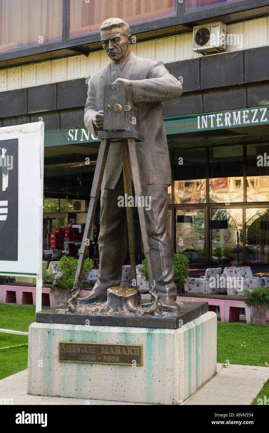 Statue of Milton Manaki, Bitola, Macedonia Stock Photo - Alamy