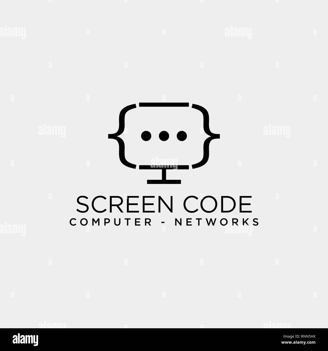 code programming monitor simple logo template vector illustration icon element isolated - vector ...