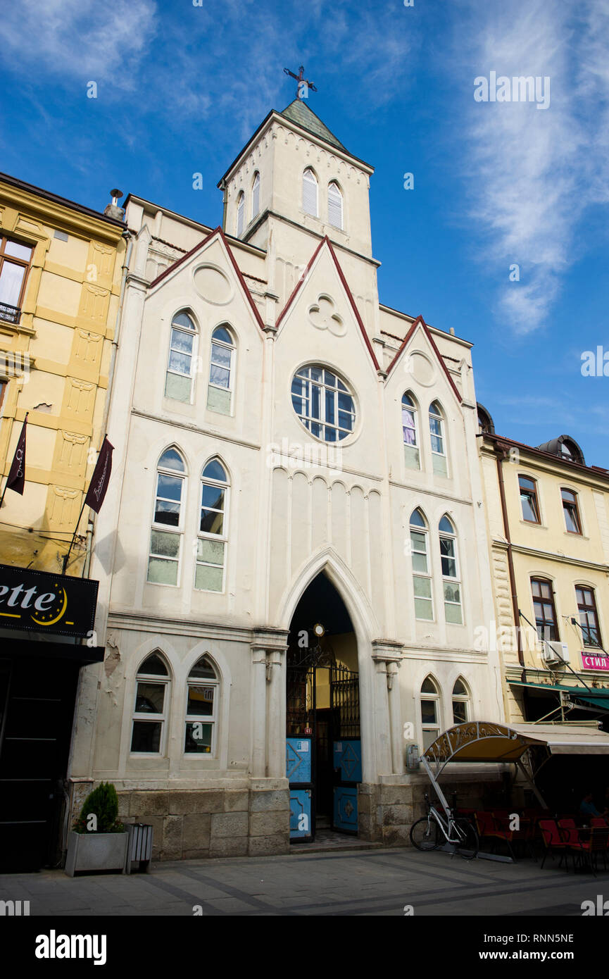Ottoman buildings on Sirok Sokak, long pedestrian street in Bitola ...