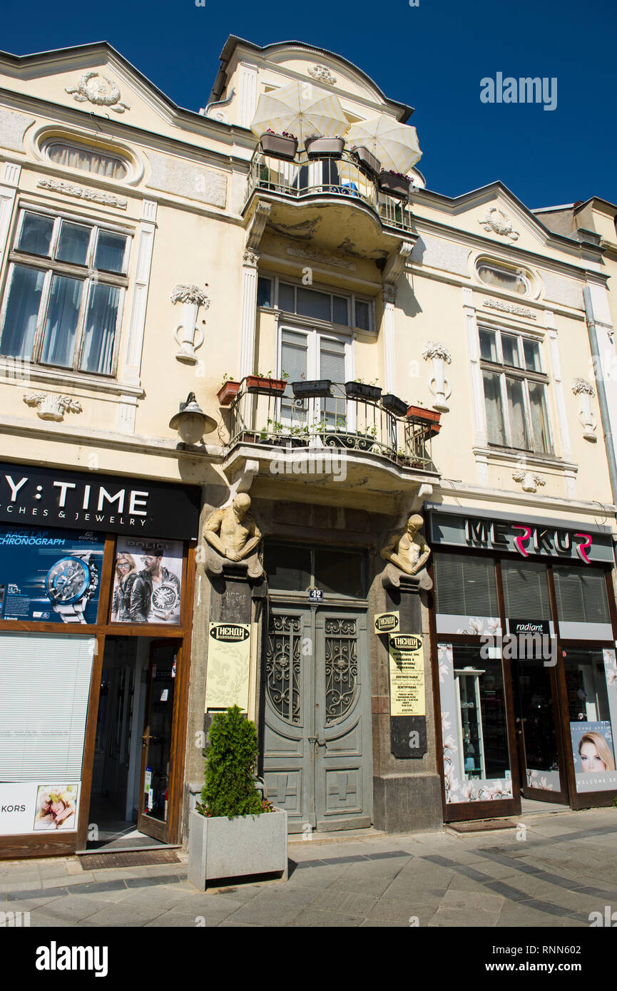 Ottoman buildings on Sirok Sokak, long pedestrian street in Bitola ...
