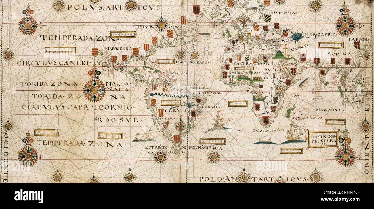 Carta de Domingo Texeira (1573 Stock Photo - Alamy