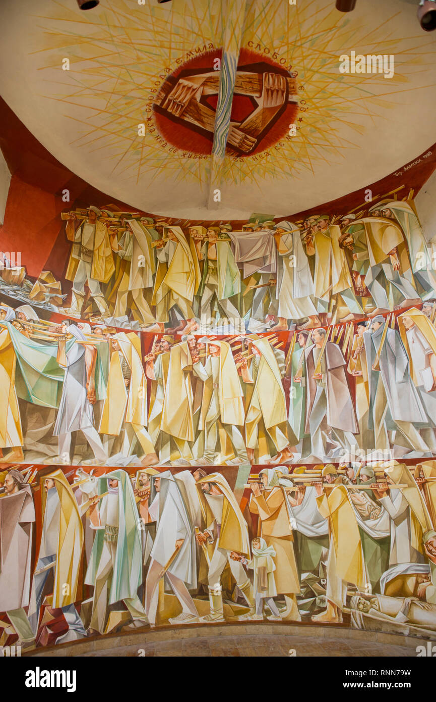 Mural in the Museum of the National Liberation War, Krusevo, Macedonia ...