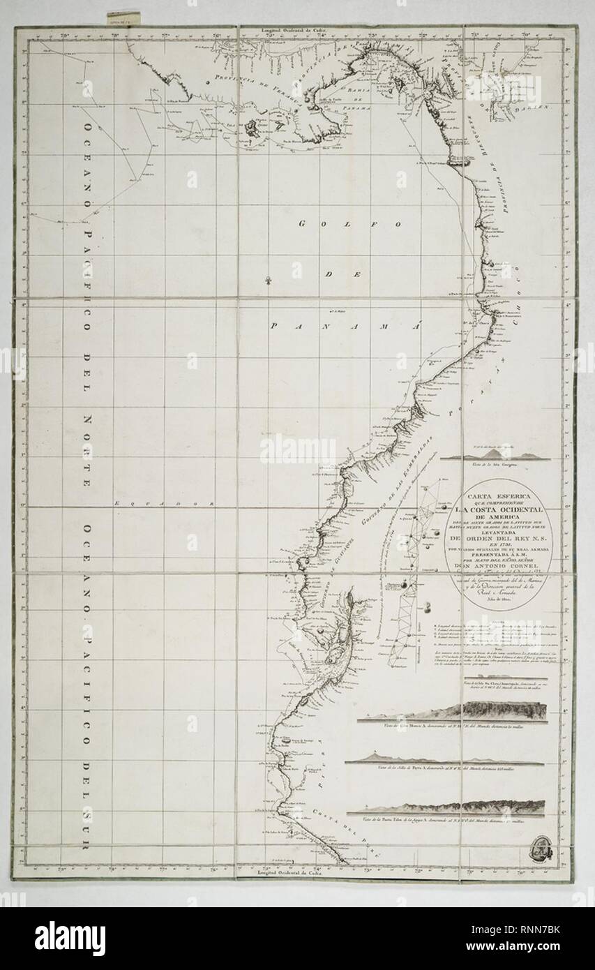 Carta esferica que comprehende la costa ocidental de America desde ...
