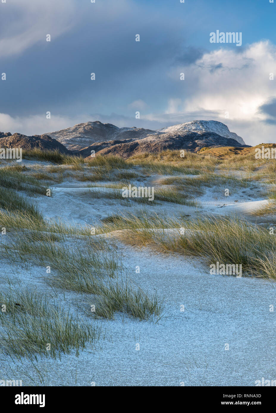 Suaineabhal from the dunes at Uig Sands after a hail shower, Isle of ...