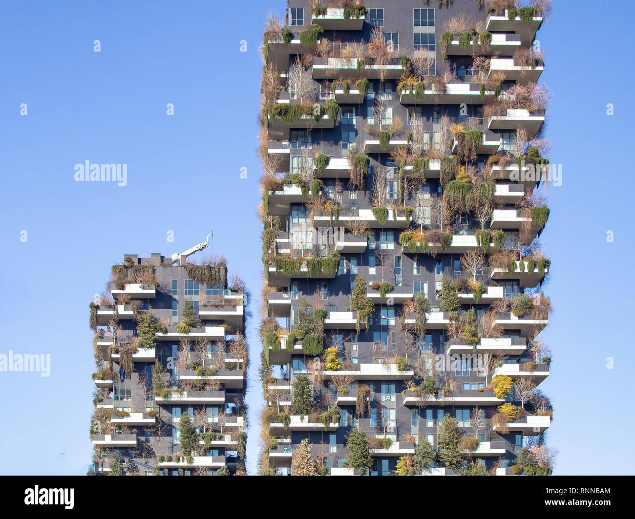 MILAN, ITALY-FEBRUARY 13, 2019: Bosco Verticale (Vertical Forest ...