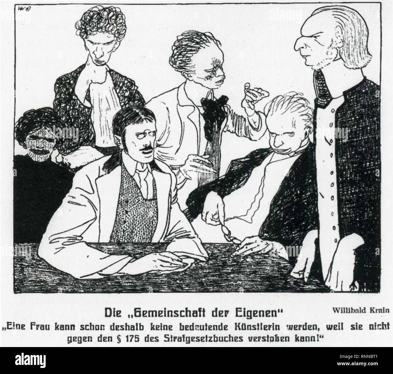 Cartoon against Adolf Brand - Jugend, Munich, 8 October 1907 Stock ...