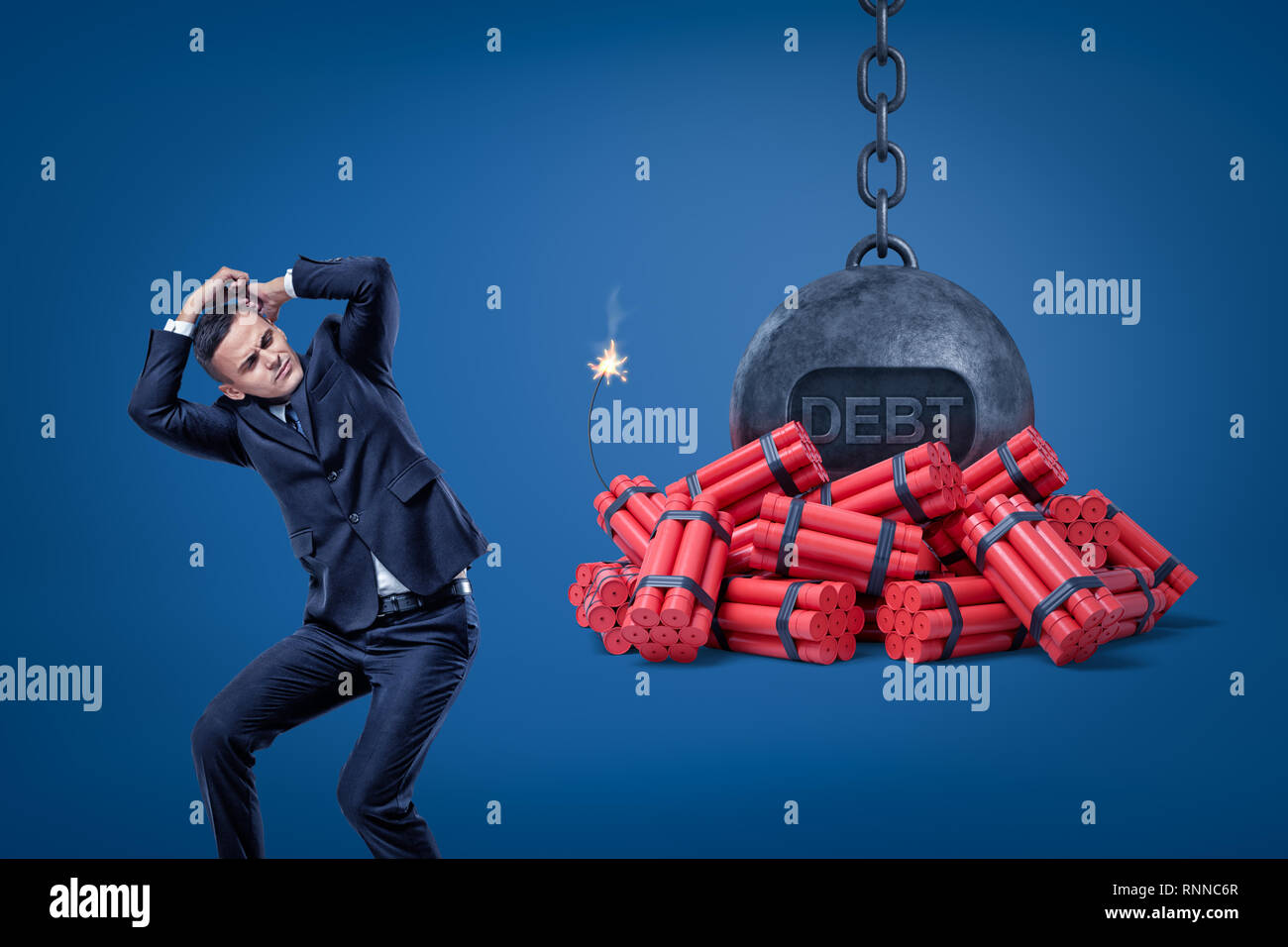 Man with hands protecting himself hi-res stock photography and images ...