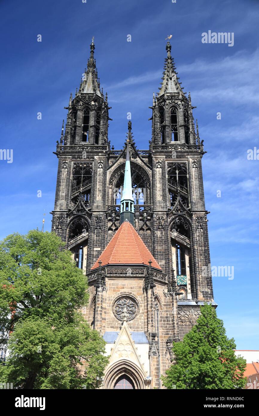 Meissen town in Germany (Free State of Saxony). Meissen Cathedral ...