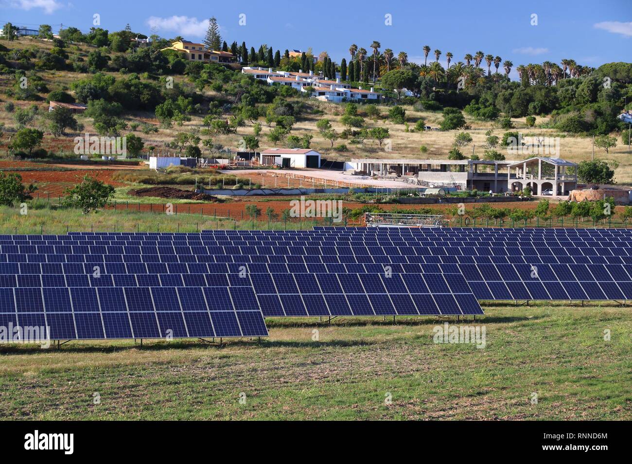 Solar panel field - photovoltaic installation in Algarve region ...