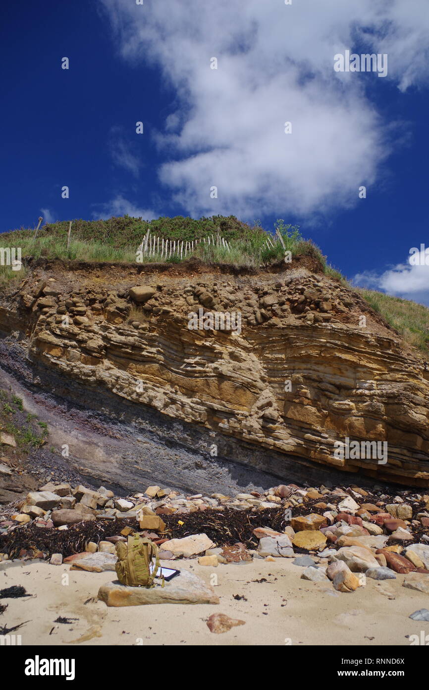 Cliff of Carboniferous Deltaic Sedimentary Geology. Exposed at Roome ...