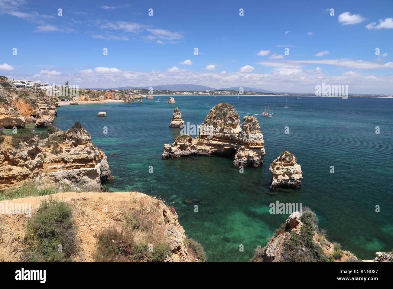 Portugal natural landscape - Atlantic coast in Algarve region. Lagos ...