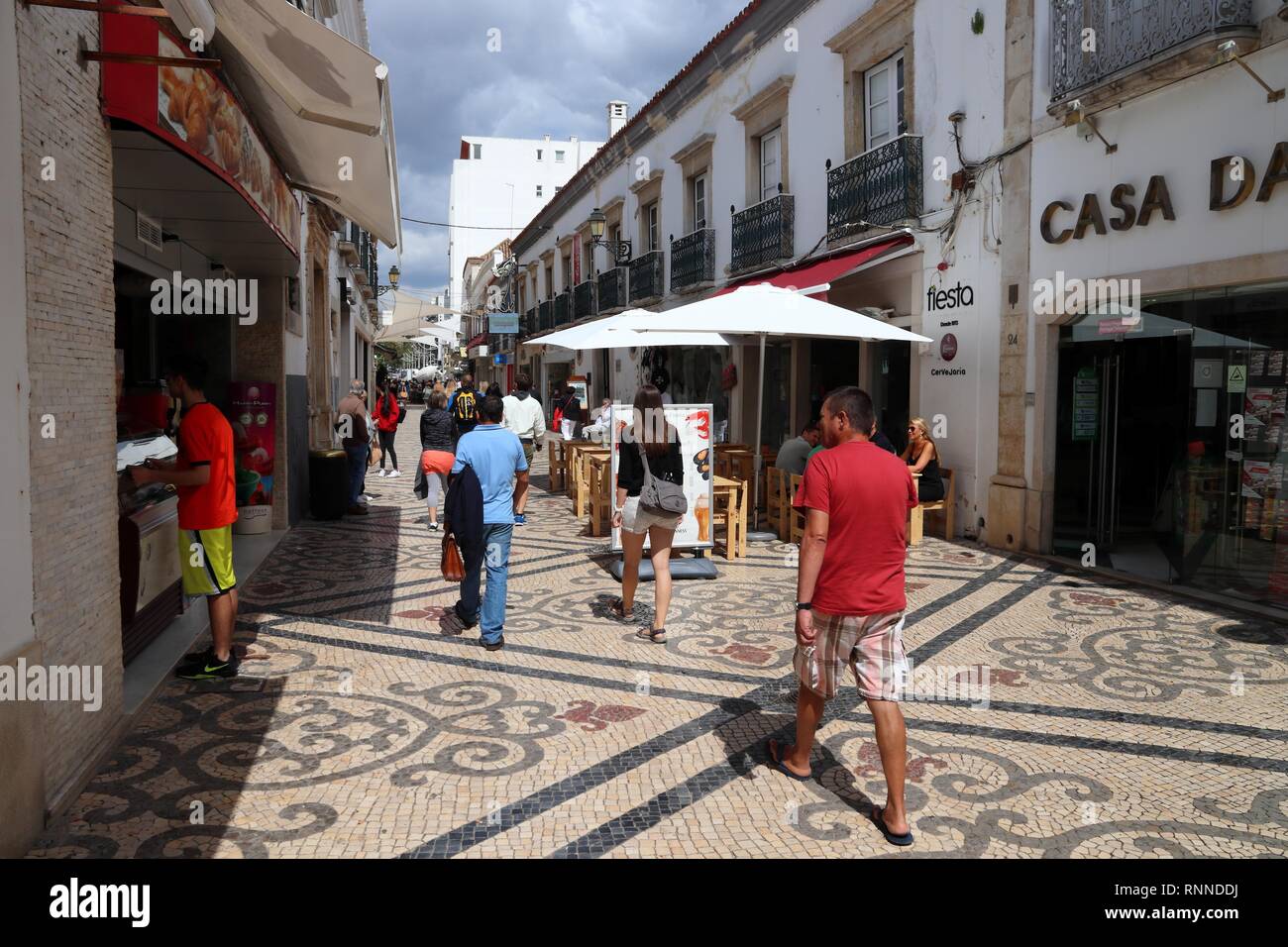 FARO, PORTUGAL - MAY 30, 2018: People visit downtown Faro, Portugal ...