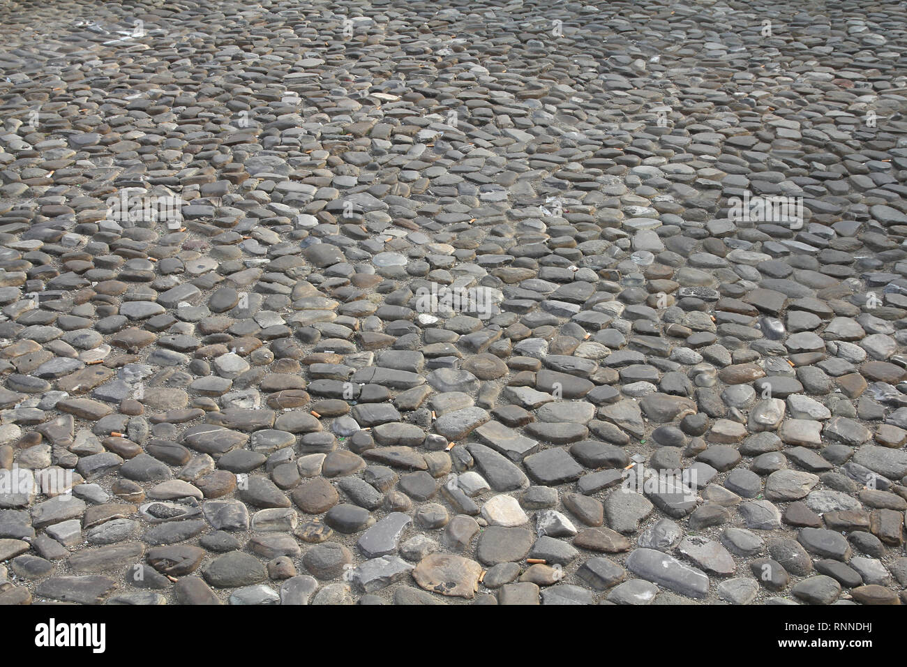 Cobblestone background texture. Cobbled square in Modena, Italy Stock ...
