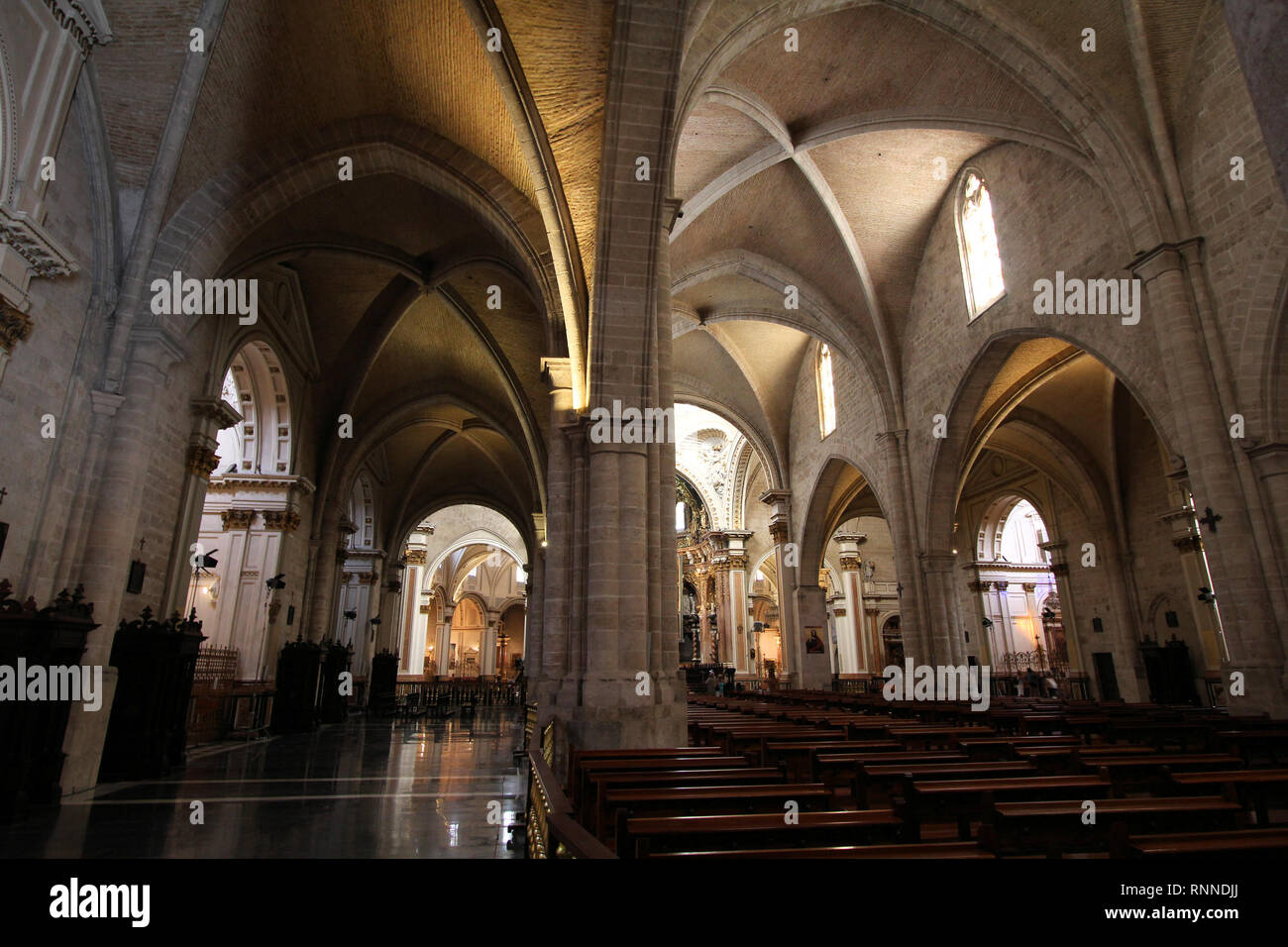 Valencia, Spain - church interior in the cathedral Stock Photo - Alamy