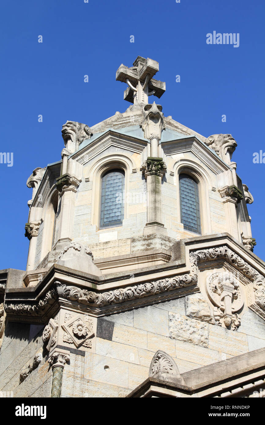 Milan, Italy. Famous landmark - old grave at the Monumental Cemetery ...