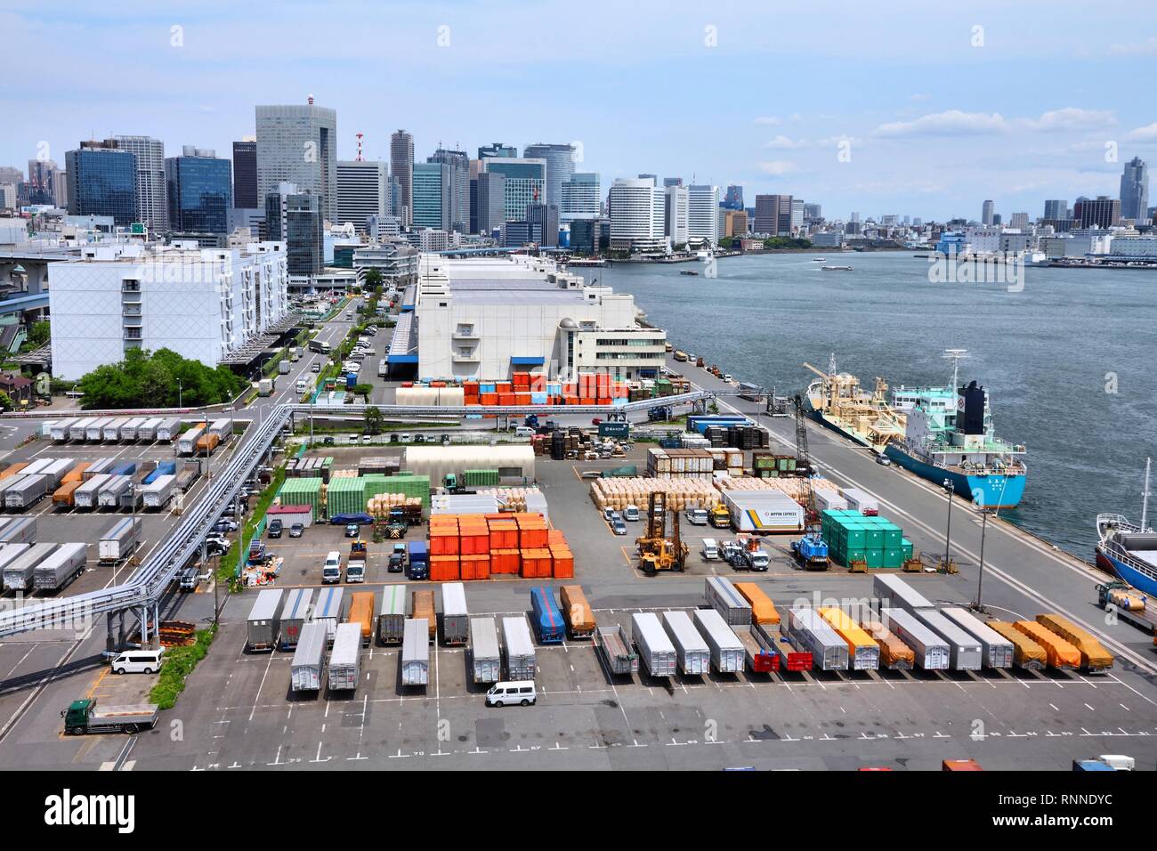 TOKYO - MAY 11: Containers in Port of Tokyo on May 11, 2012 in Tokyo ...