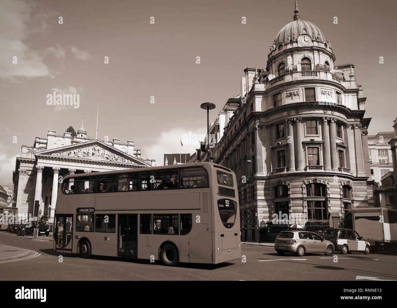 Vintage london bus black and white hi-res stock photography and images ...