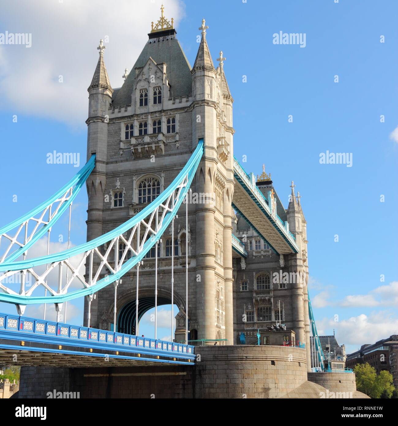 London, United Kingdom - famous Tower Bridge. Old landmark. Square ...