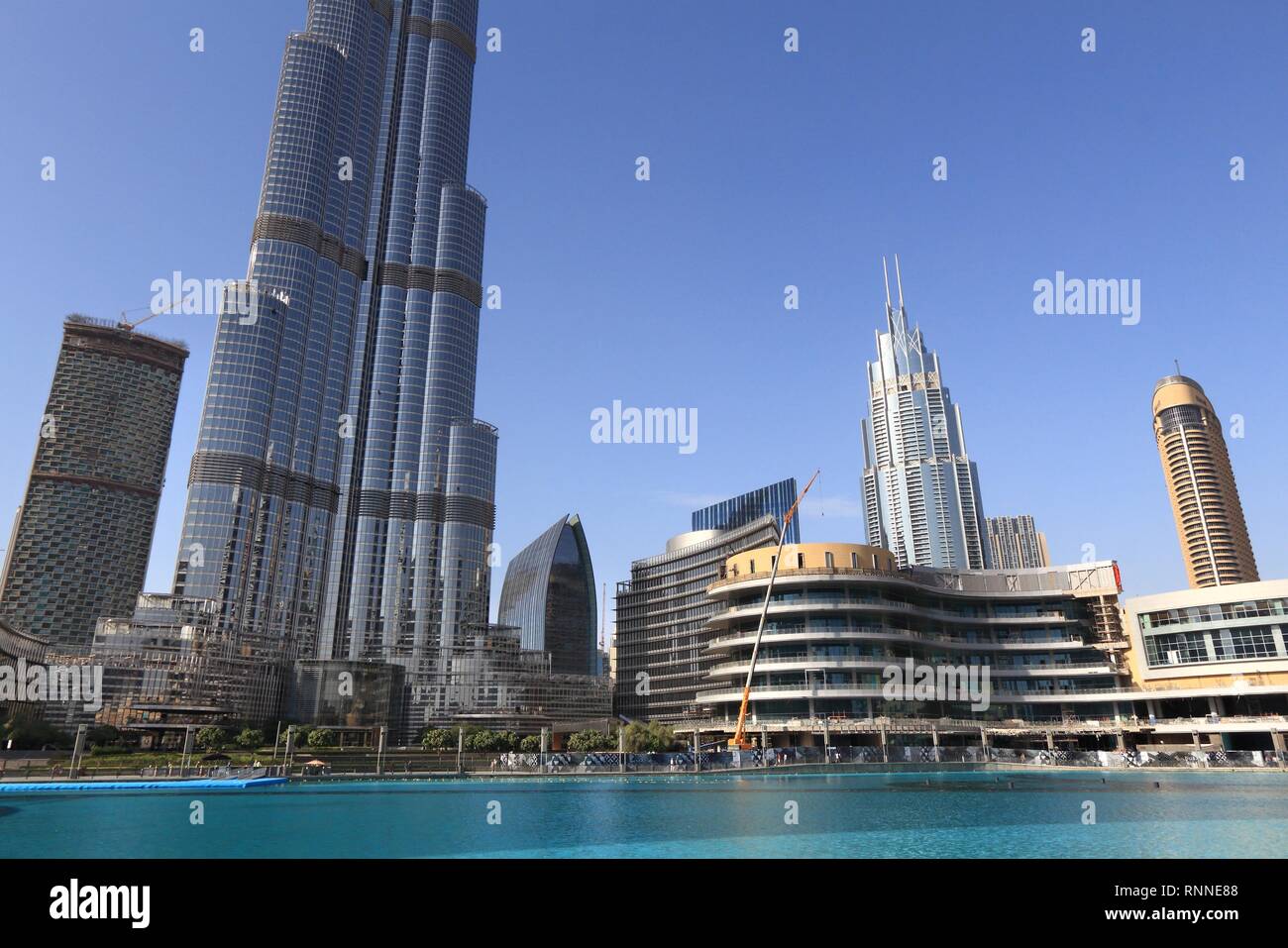 DUBAI, UAE - NOVEMBER 22, 2017: Burj Khalifa building in Dubai. It is ...
