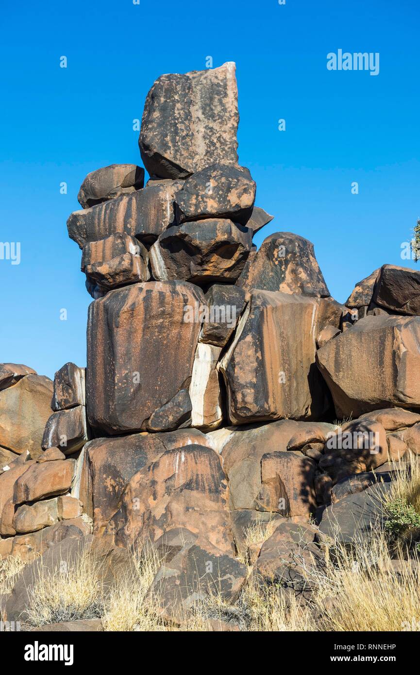 Bizarre rock formations, Giants' Playground, Ketmanshoop, Namibia Stock ...