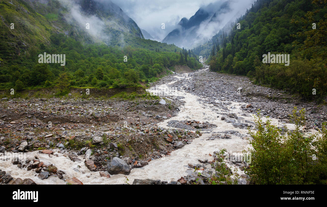 A landscape of Great Himalaya, This place shot was taken from the trek ...
