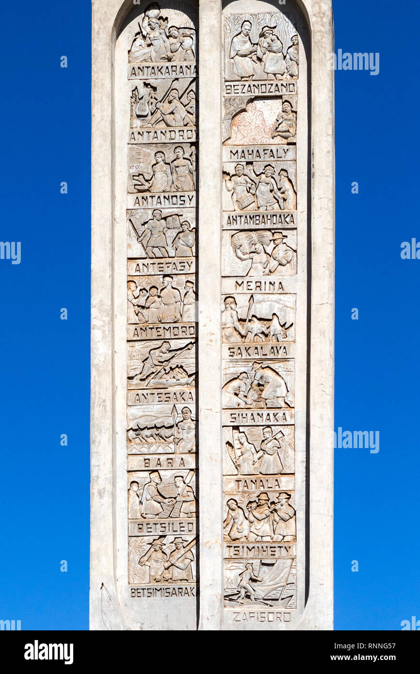 Monument in Antsirabe to the 18 tribes of Madagascar Stock Photo - Alamy