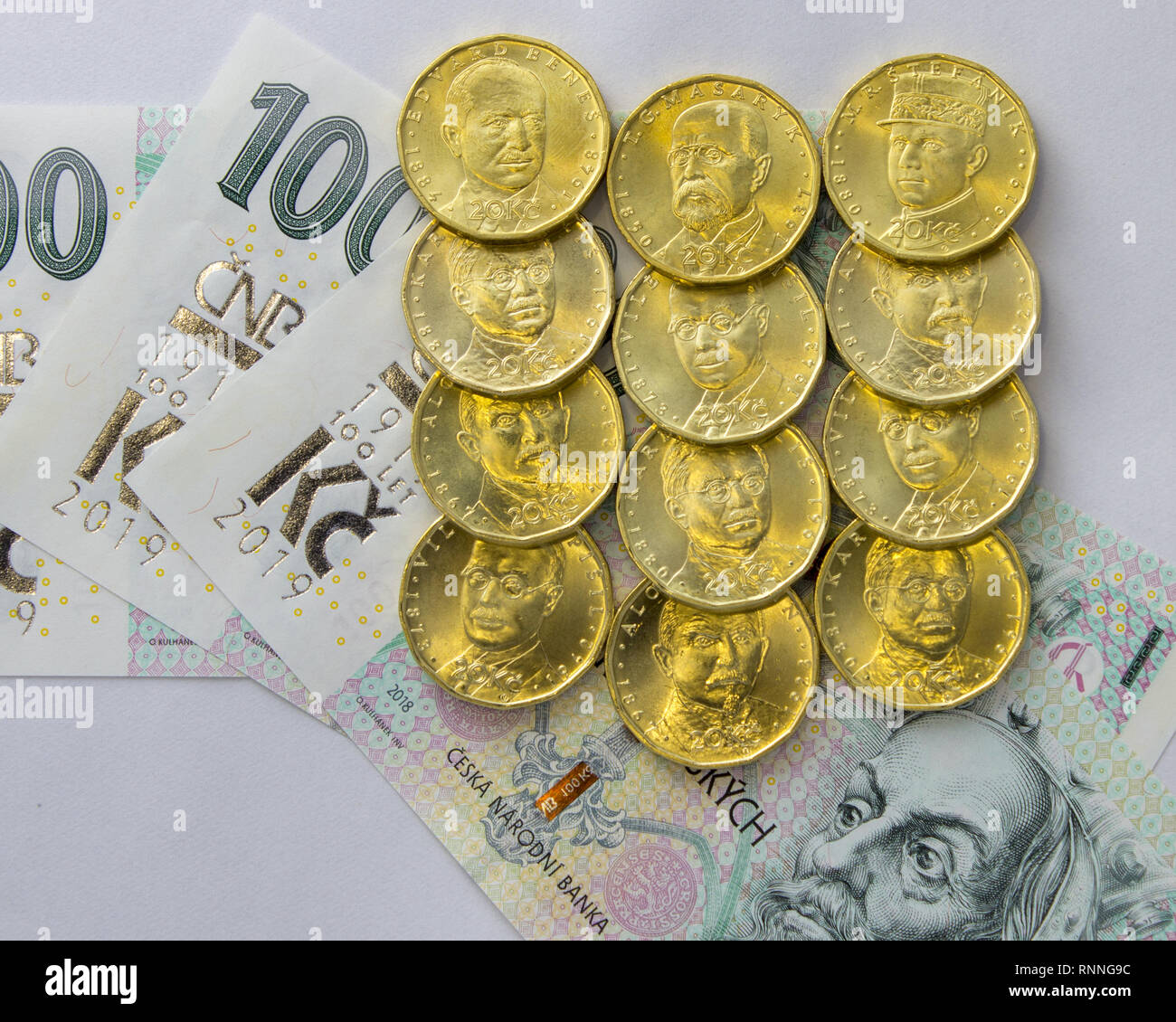 The Central Bank issued new one hunderd banknote and twenty crown coins ...