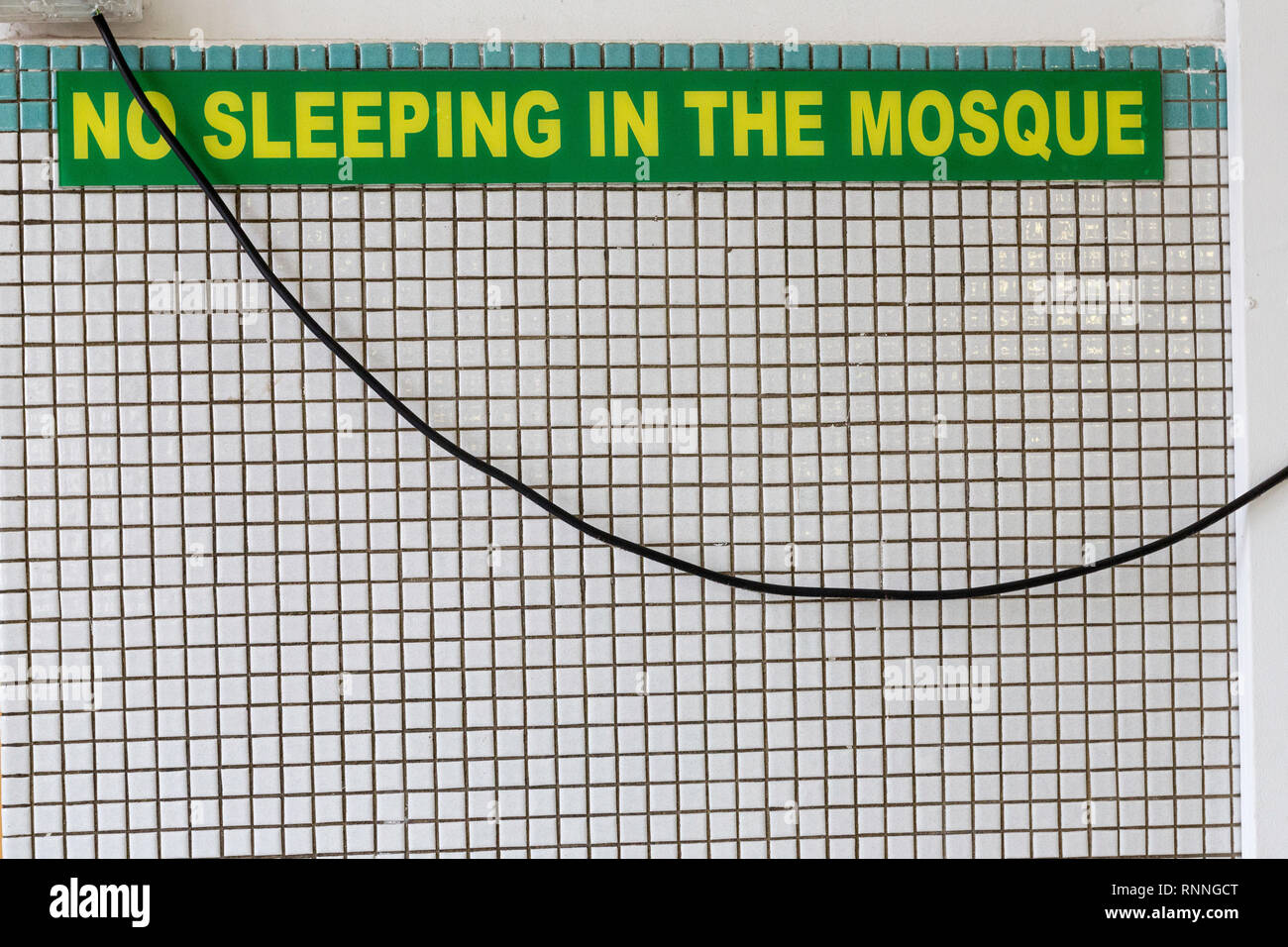 Sign Adjacent to Prayer Hall, Masjid Sultan (Sultan Mosque), Kampong ...