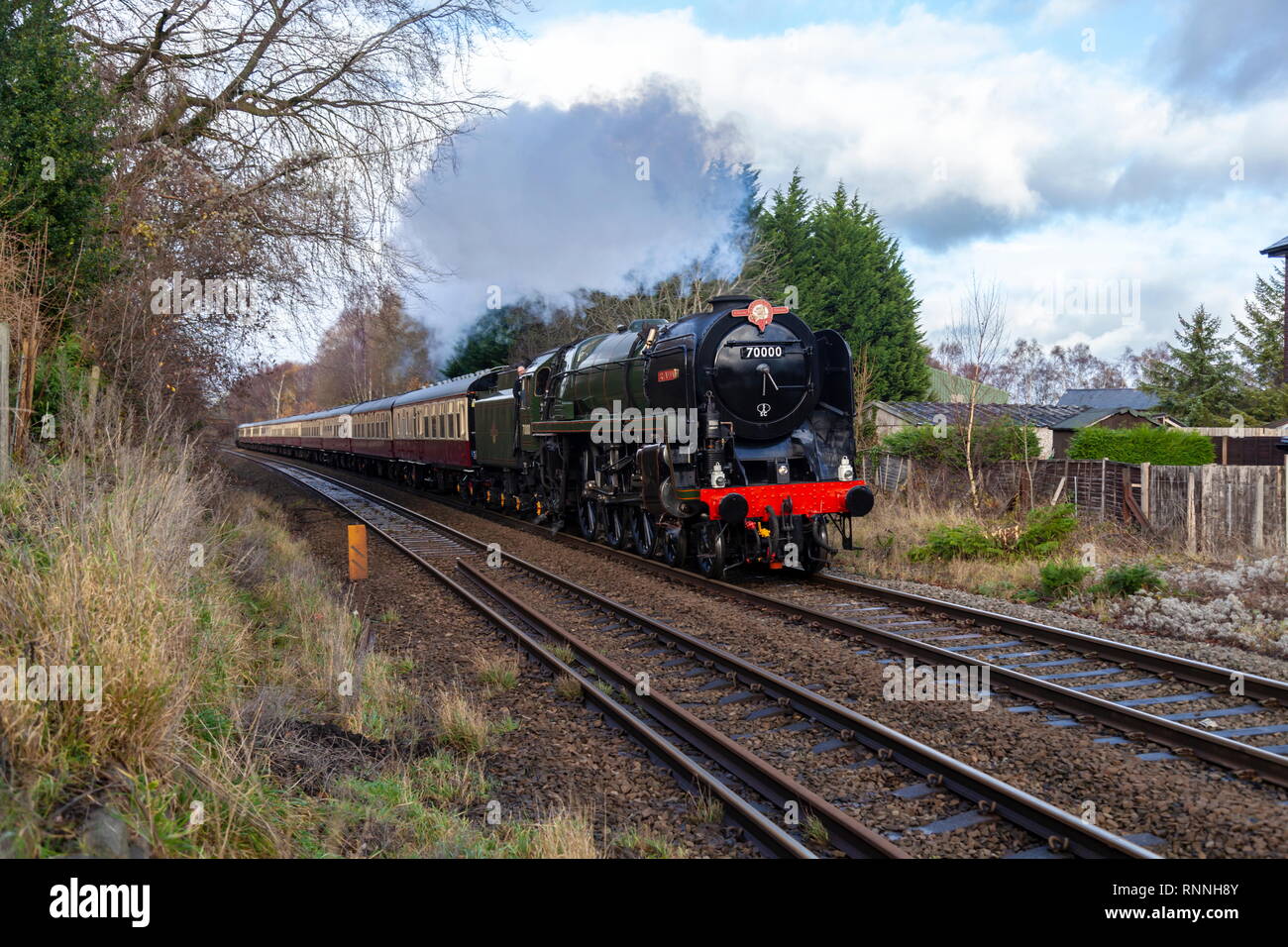 British Railways (BR) Standard Class 7 number 70000 Britannia passes ...