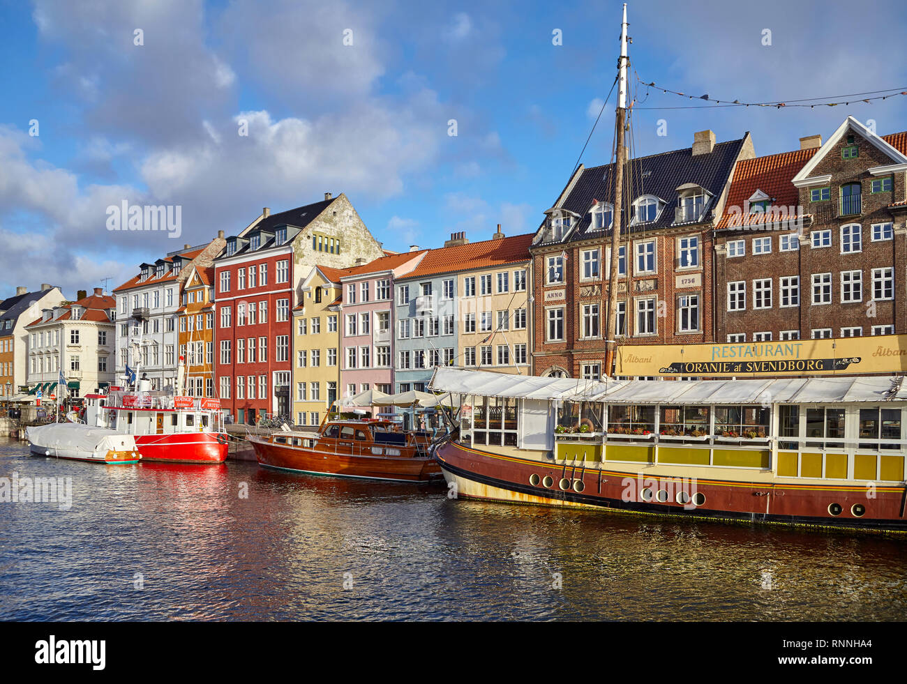 Copenhagen, Denmark - October 22, 2018: Nyhavn, 17th century waterfront ... Copenhagen, Denmark - October 22, 2018: Nyhavn, 17th century waterfront ...