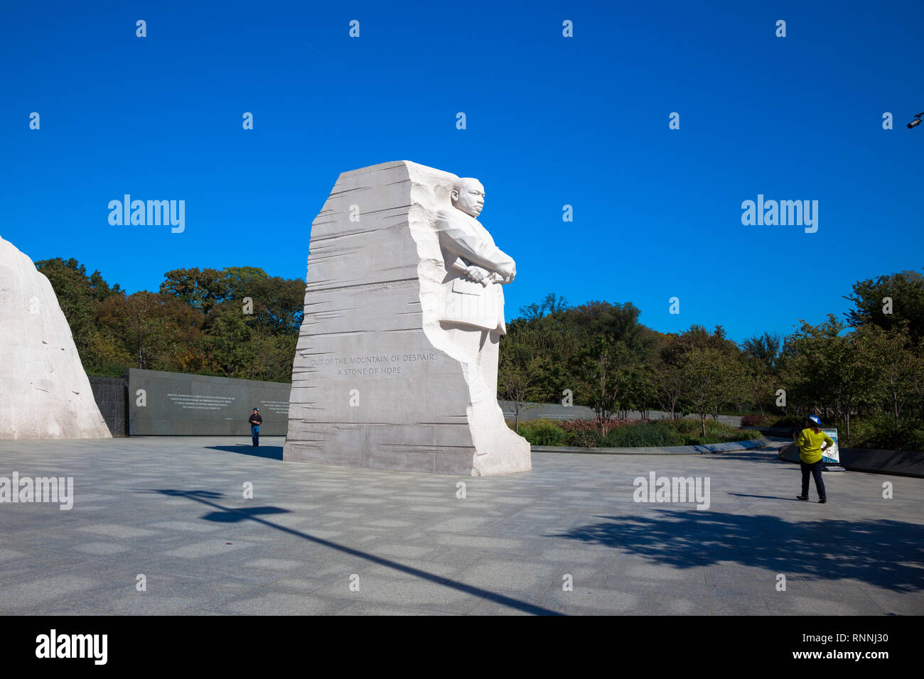 USA, WASHINGTON DC. Monument Dr. Martin Luther King, Jefferson memorial ...