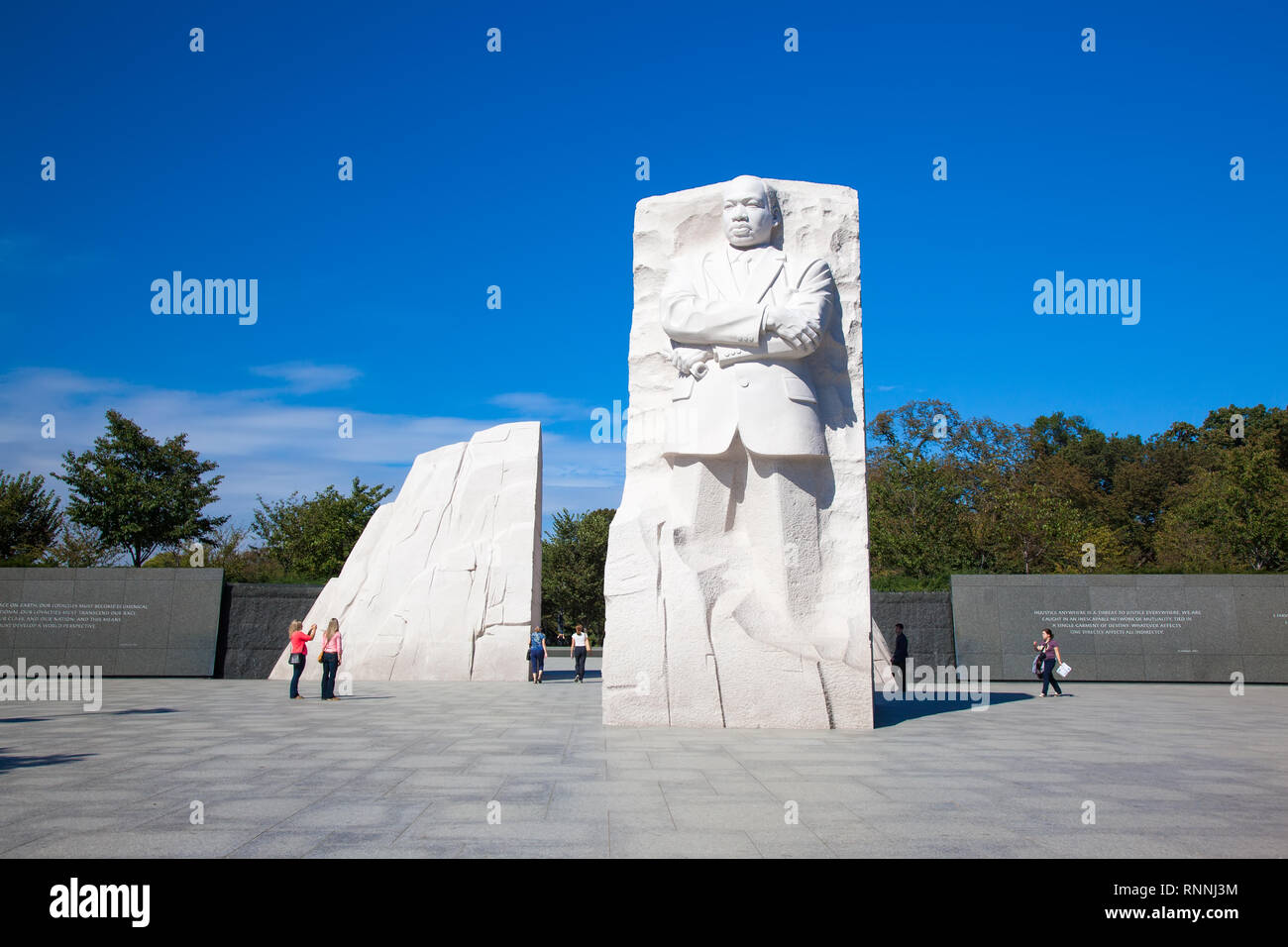USA, WASHINGTON DC. Monument Dr. Martin Luther King, Jefferson memorial ...