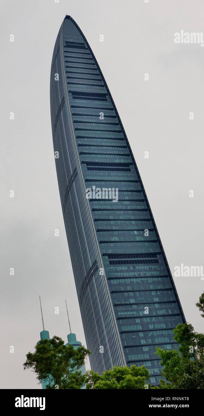 SHENZHEN, CHINA -23 DEC 2018- View of the KK100 (Kingkey 100, Kingkey ...
