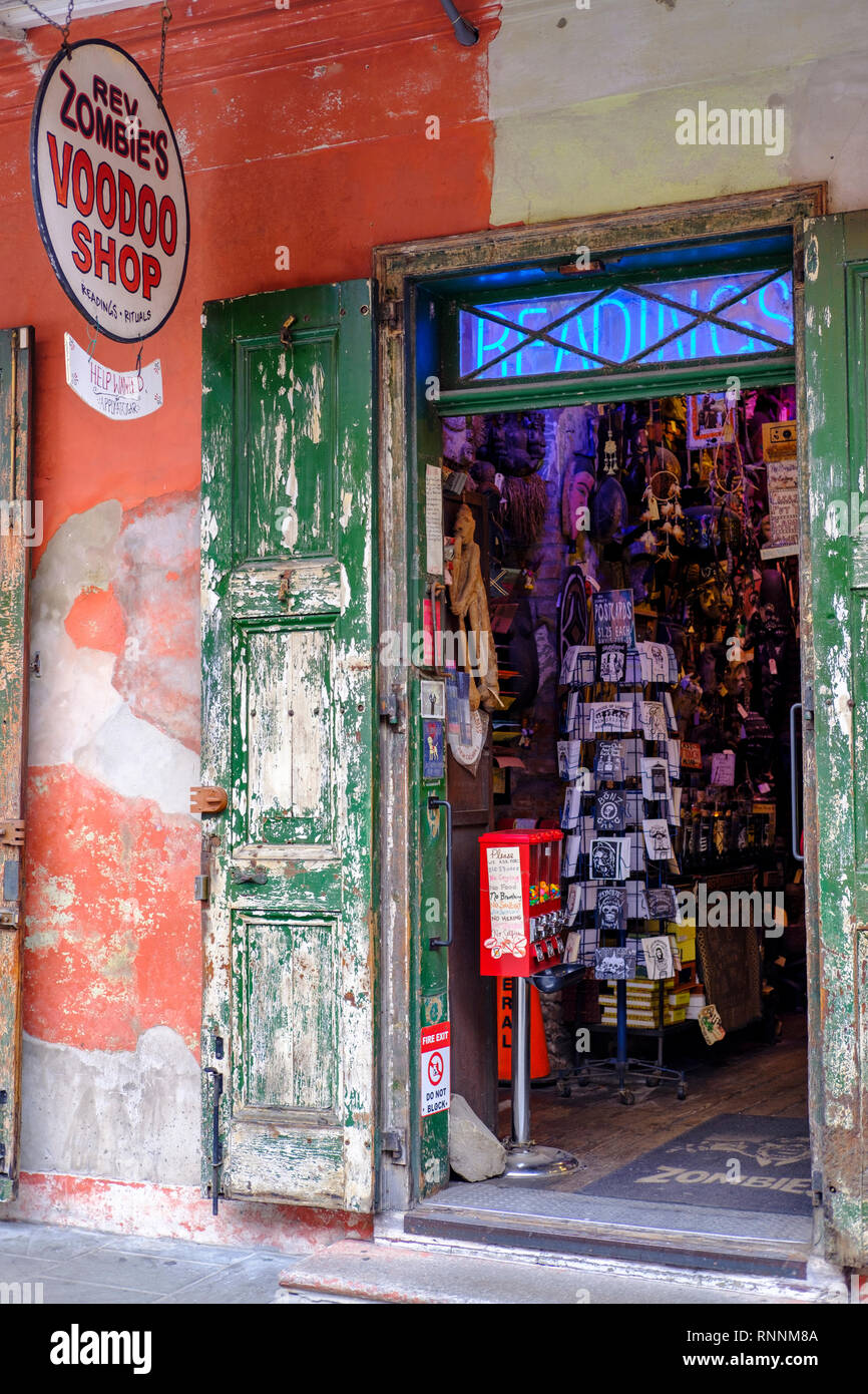 Reverend Zombie's House of Voodoo store front entrance, store sign ...