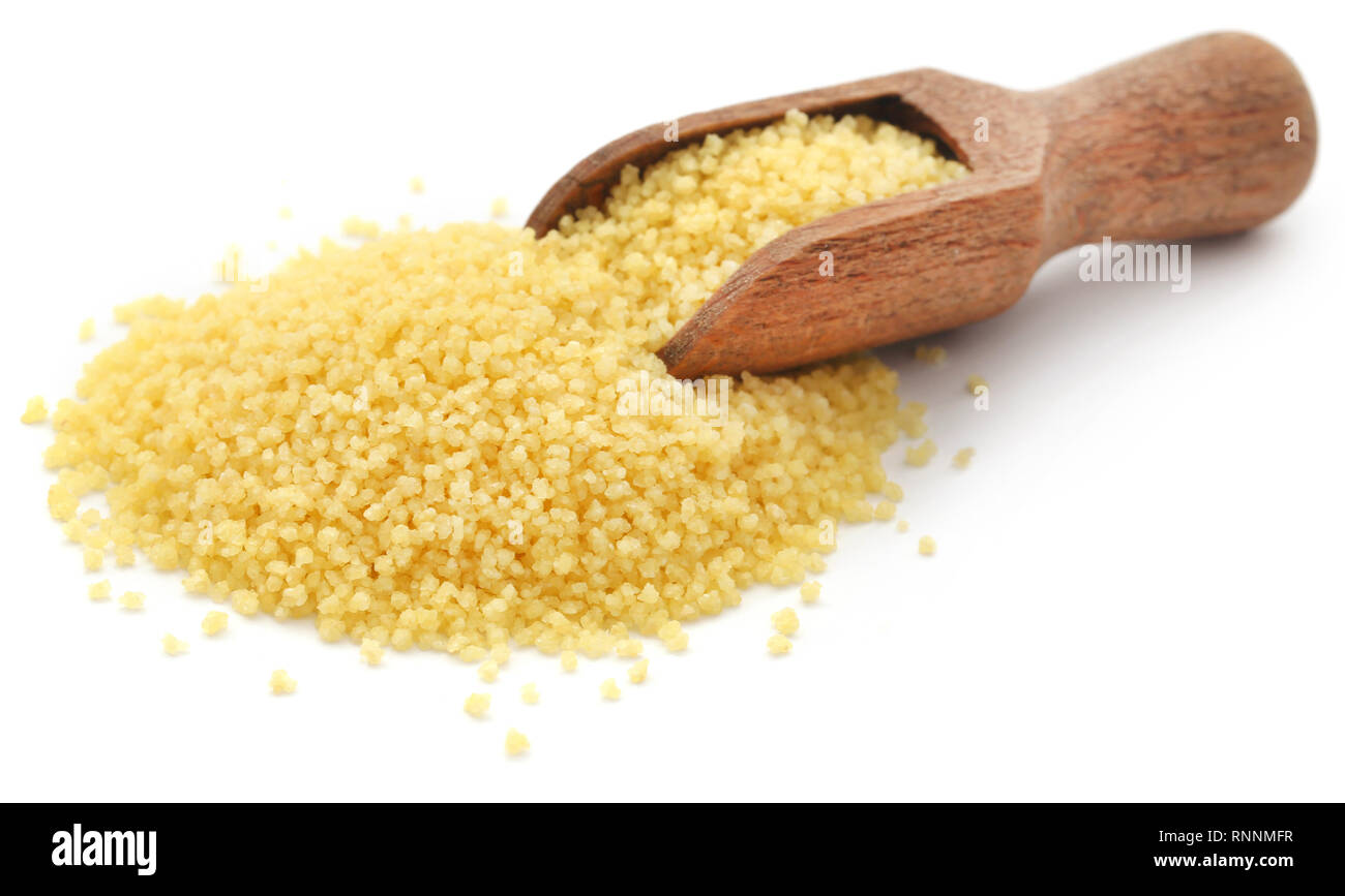 Couscous a North African cuisine over white background Stock Photo - Alamy