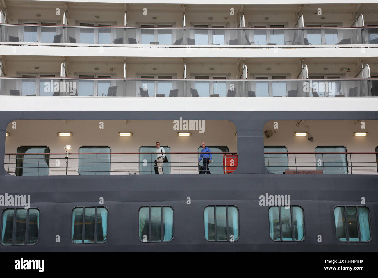 The Cunard Line operated Queen Elizabeth cruise ship moored at the ...