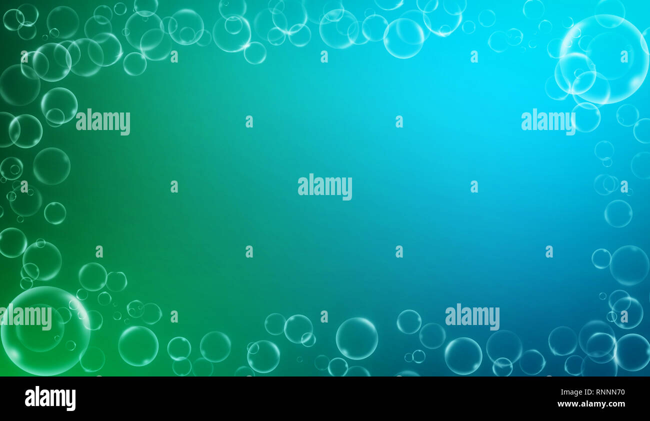 Border water bubbles . Abstract frame for modern backgrounds, brochure ...