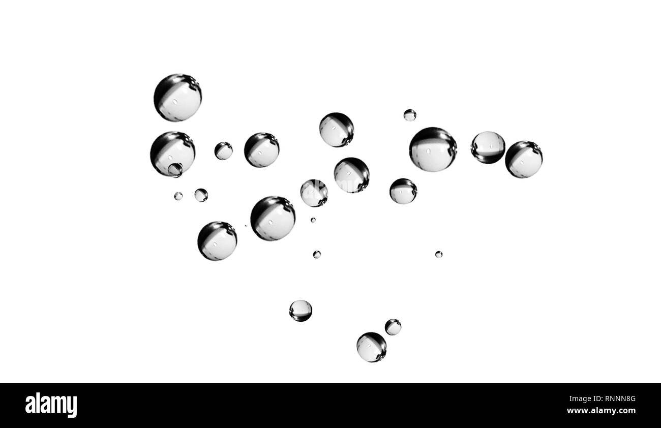 Clear water bubbles on isolated white background Stock Photo - Alamy