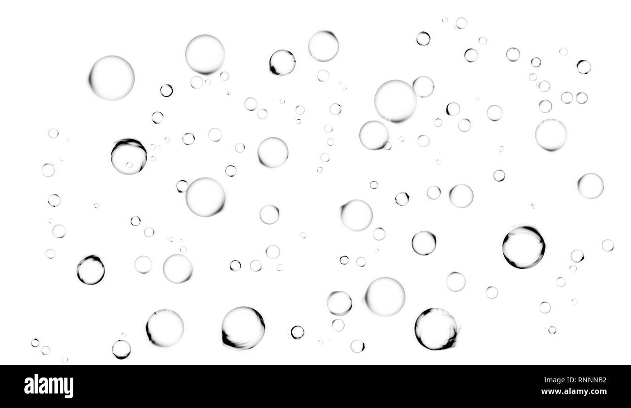 Clean oxygen bubbles on isolated white background. Texture overlays ...