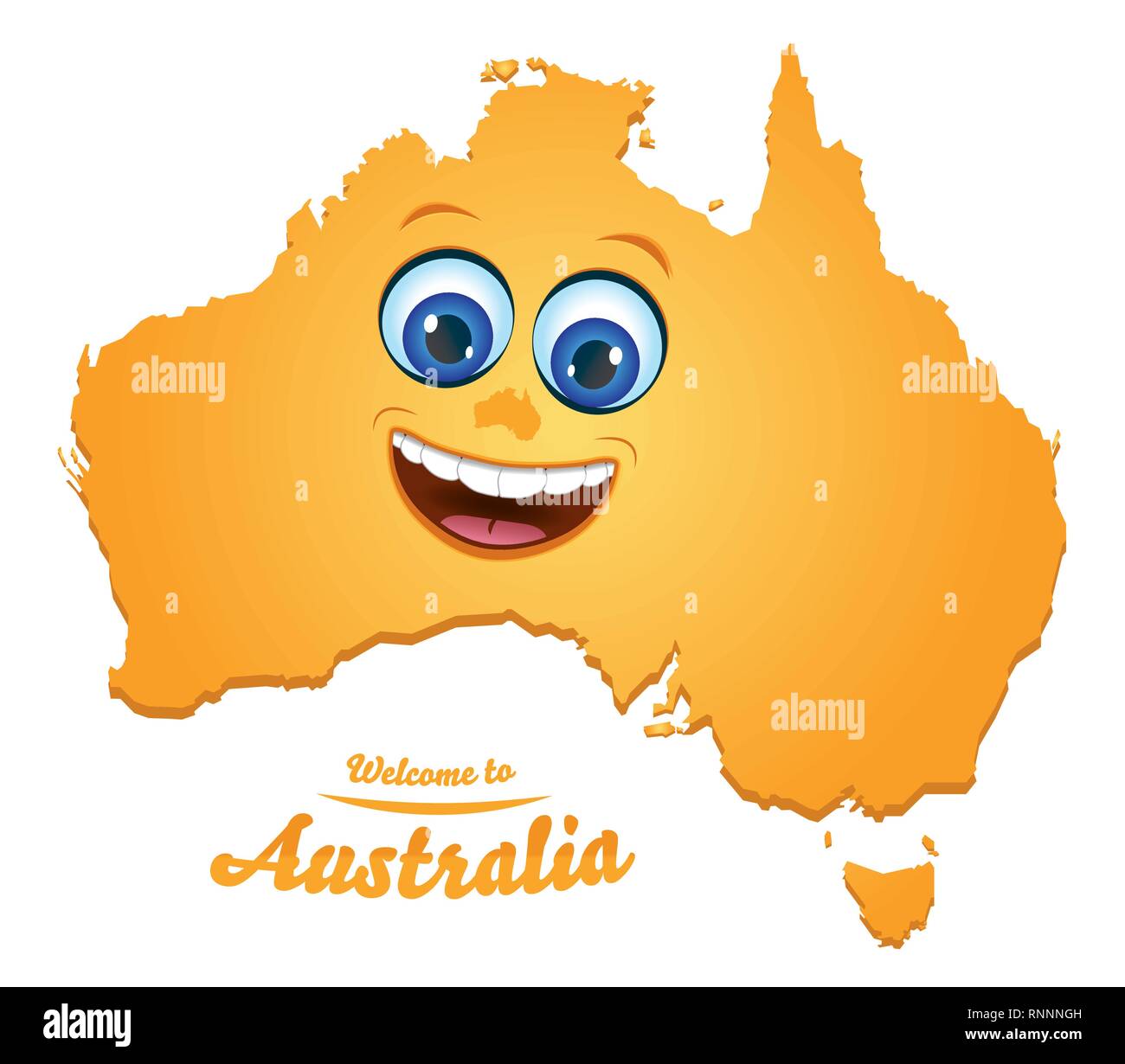 Welcome to Australia smiley map illustration Stock Vector Image & Art ...
