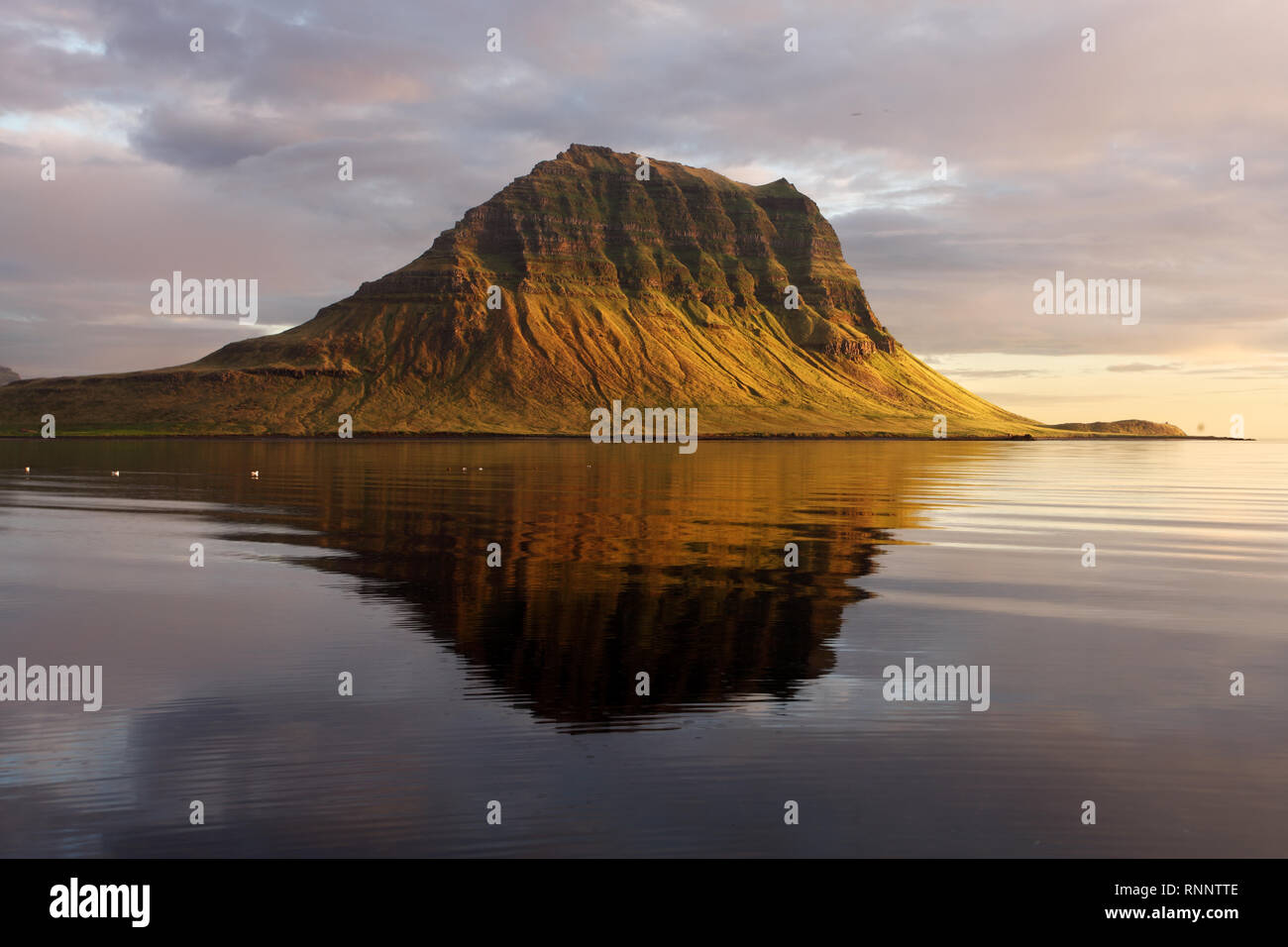 Extinct volcano in Iceland. Mount Kirkjufell in the Snaefellsnes ...